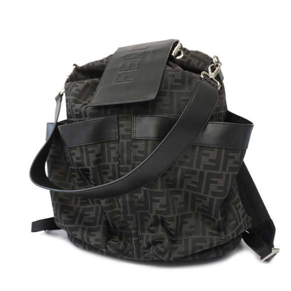 Fendi | Bags | Fendiauth Zucca Rucksack Womens Nylon Backpack Black ...